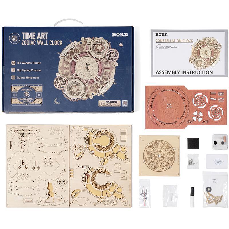 ROKR Zodiac Wall Clock Building Block – MoreFun