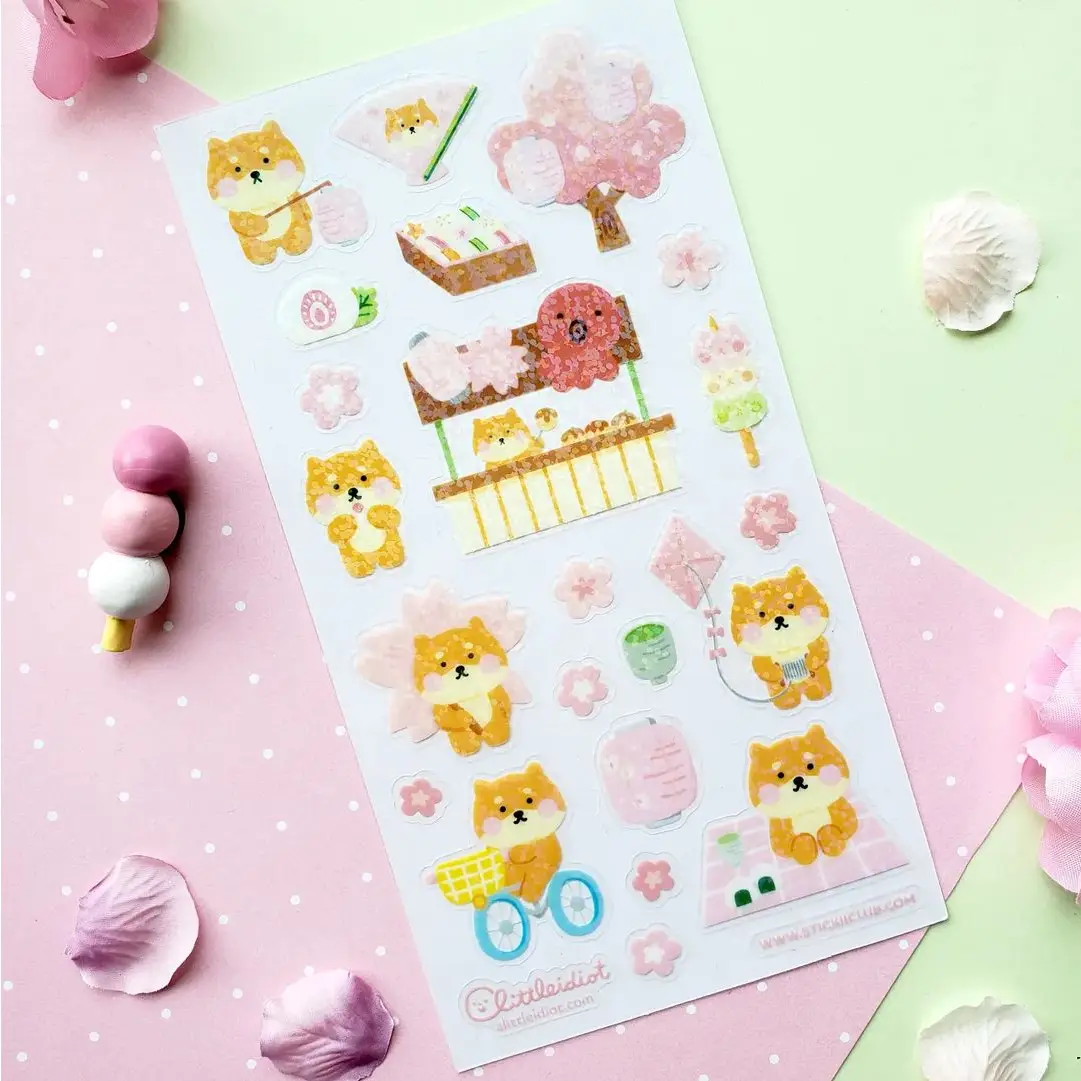 Shiba & Sakura Sticker Sheet – MoreFun