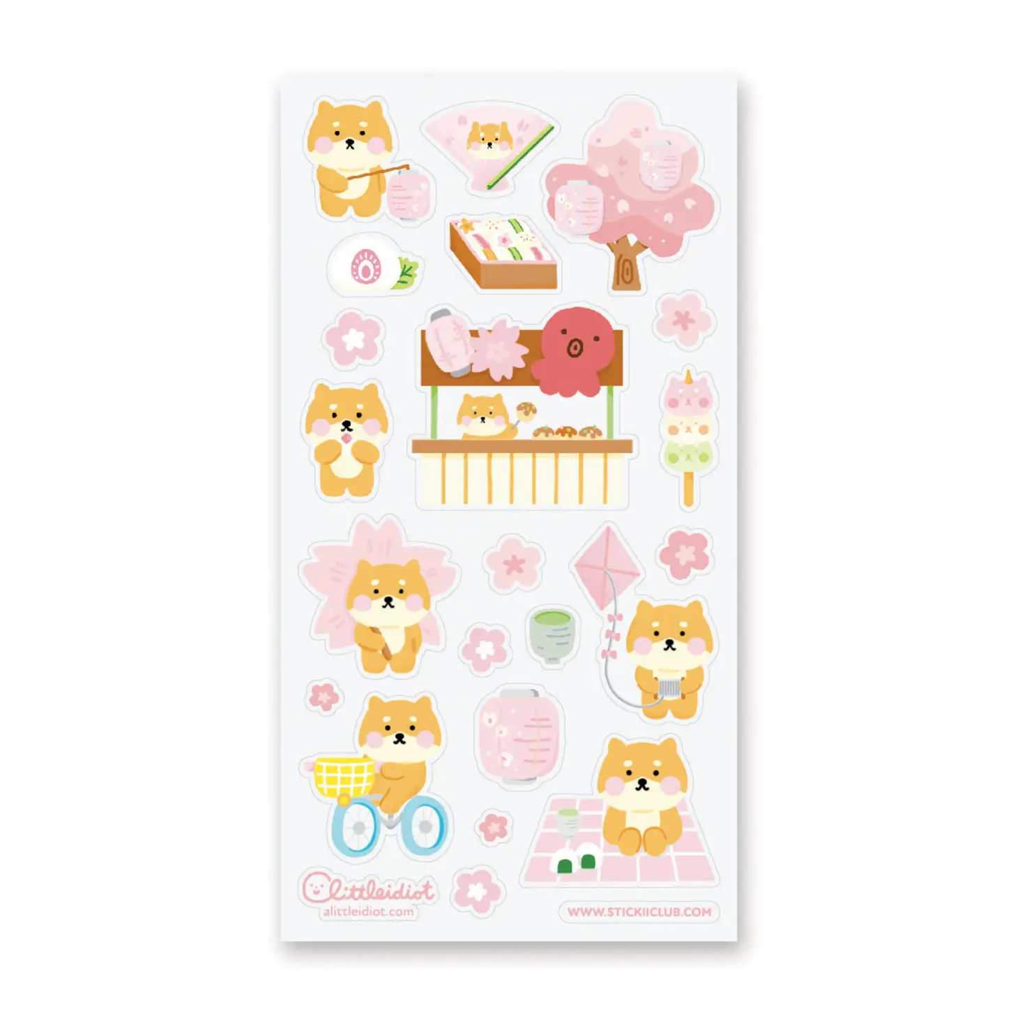 Shiba & Sakura Sticker Sheet – MoreFun