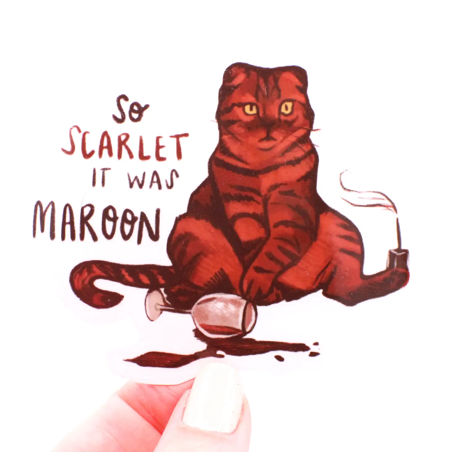 Maroon Cat Vinyl Sticker – MoreFun